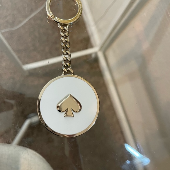 kate spade | Accessories | Kate Spade Enamel Spade Keychain White ...